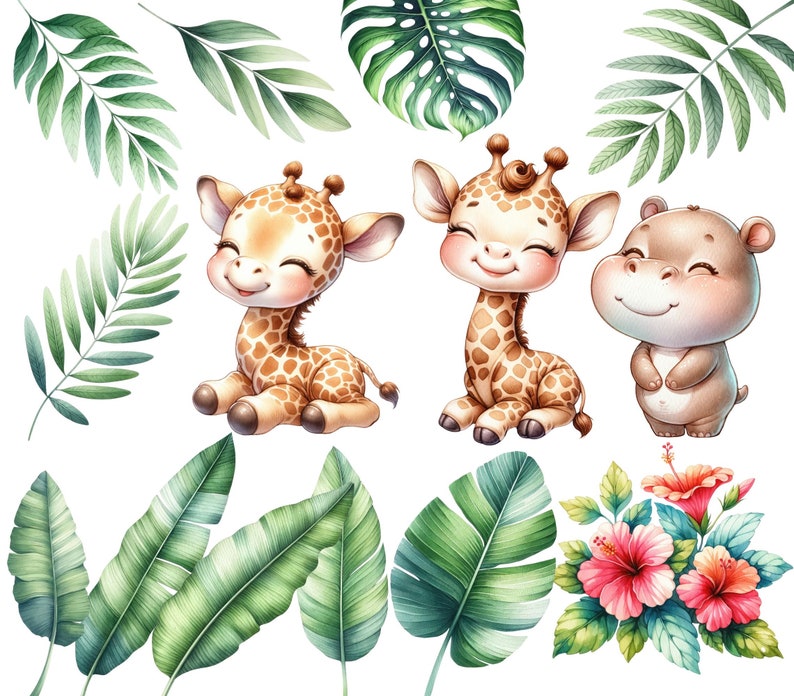 Cute Animal Babies, Watercolor Clipart, Animals Png, Baby Animal ...