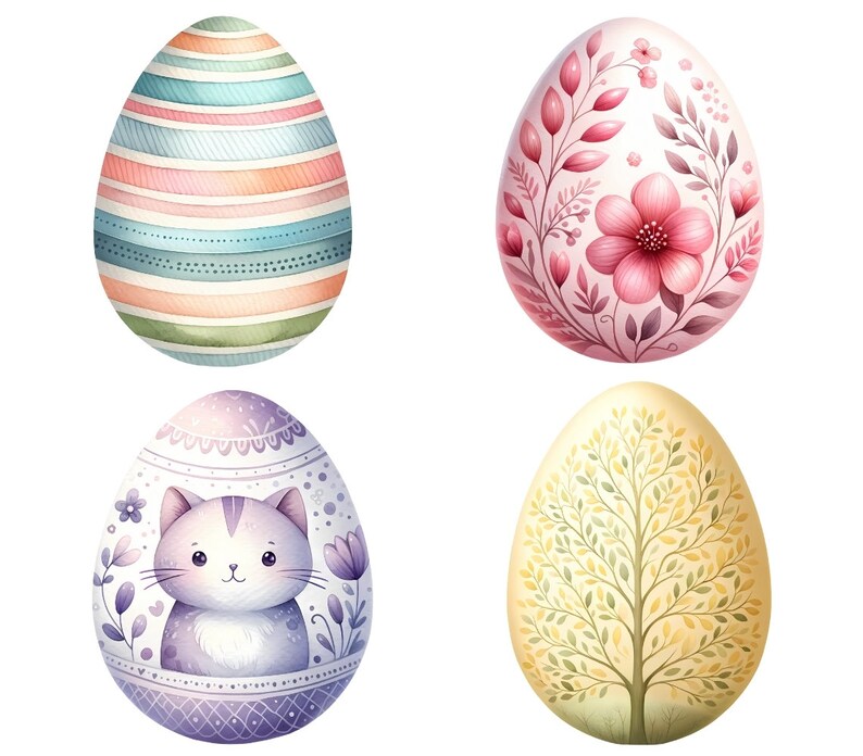 40 Alphabet Easter Eggs Clipart Bundle, Easter Clipart, Alphabet Easter ...