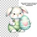 Watercolor Easter Bunnies Clipart, Spring Bundle,cute Baby Animals,png ...