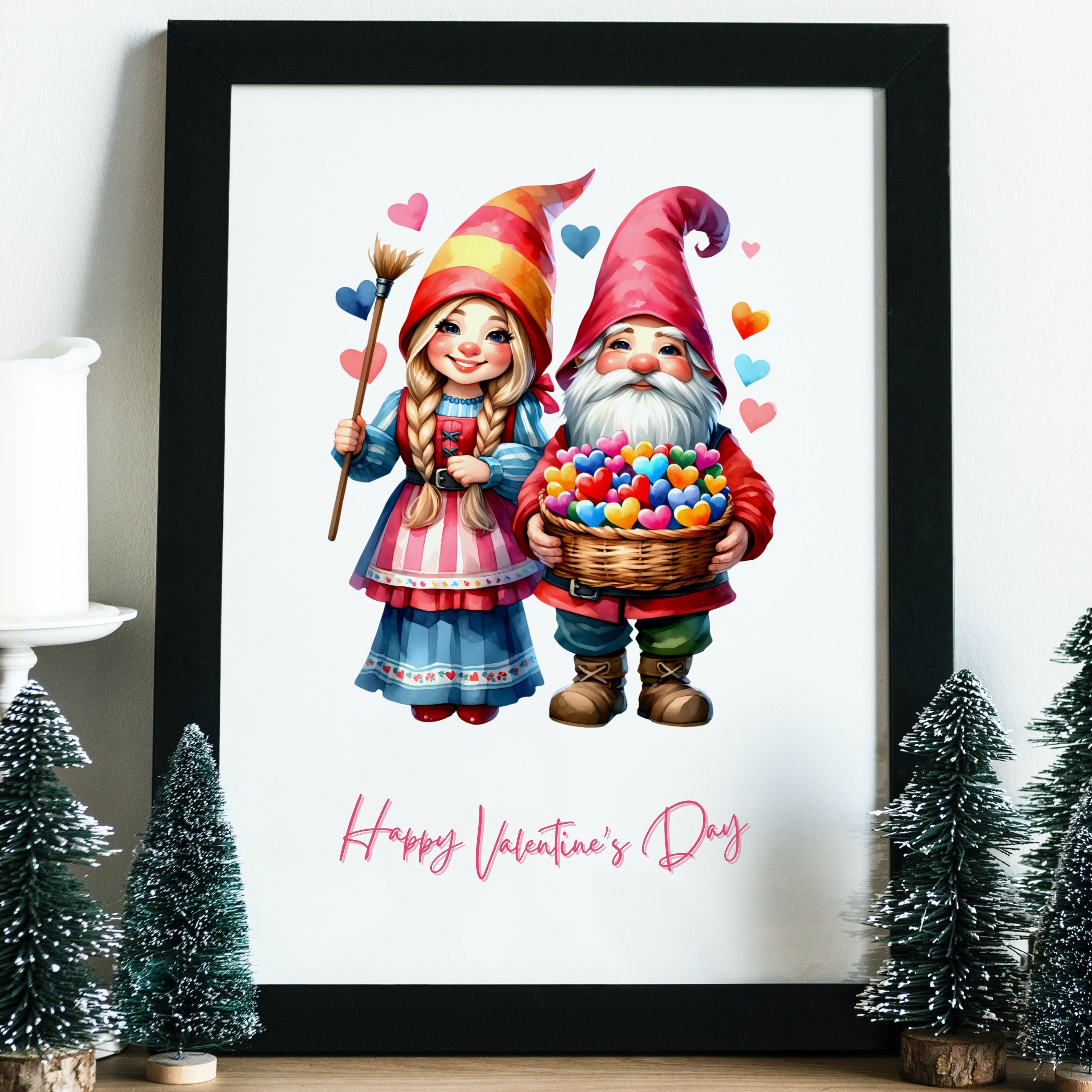 Cute Gnome Couple Clipart, Valentine Couple, Gnomes, in Love, Valentine ...