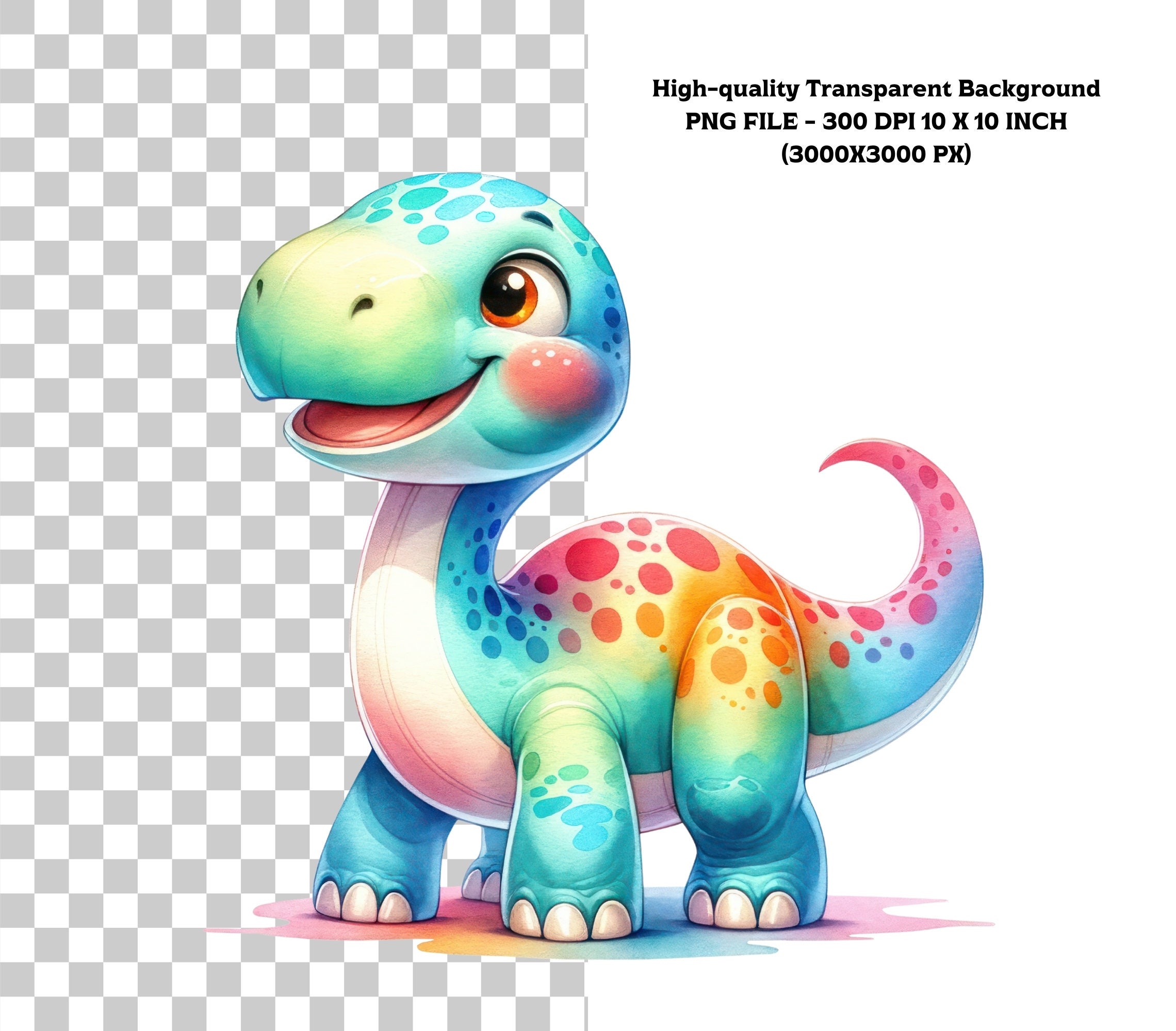 Cute Dinosaurs Clipart, Watercolor Dinosaur Clipart, Nursery Clipart ...