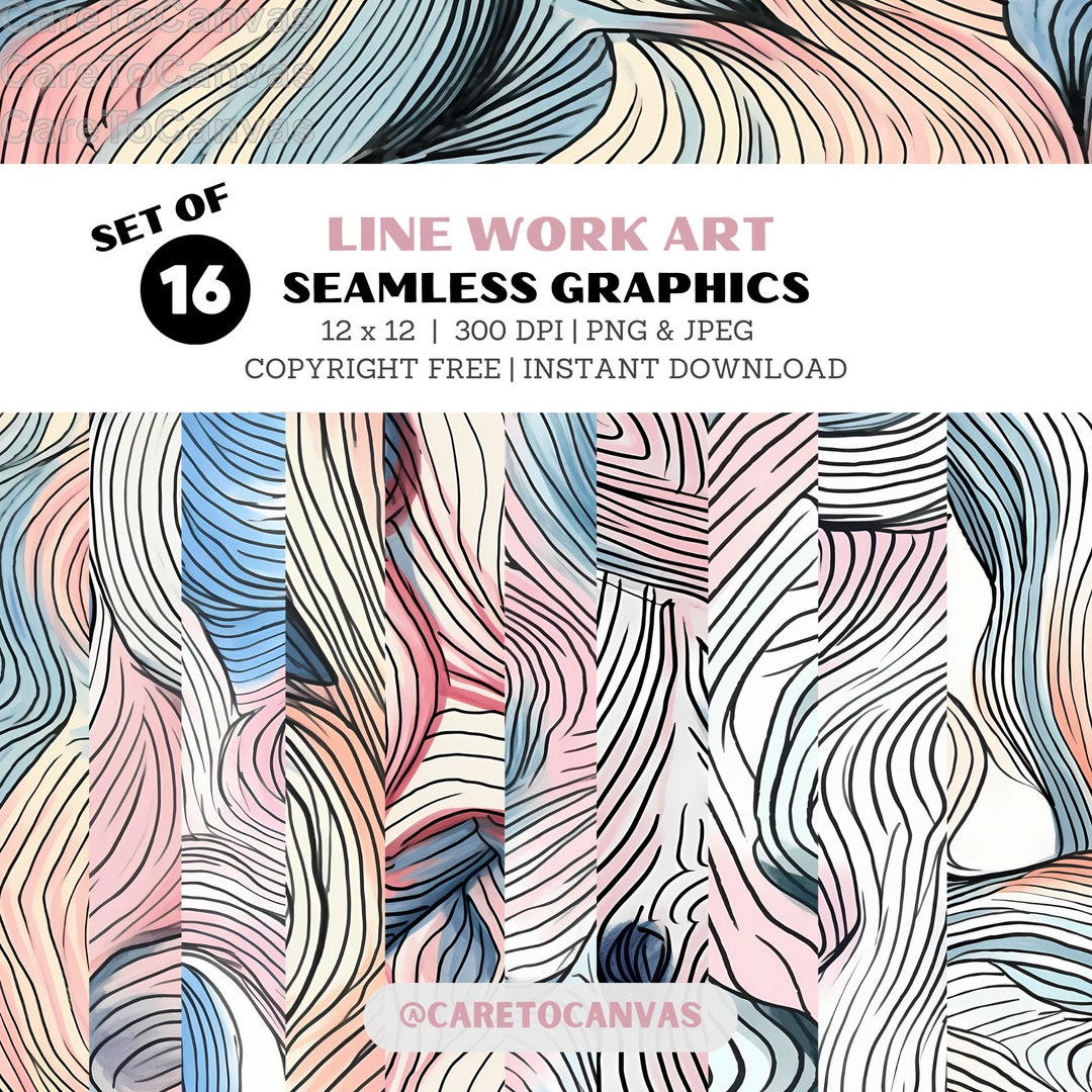 Abstract Seamless Patterns Tiled Graphics DIY Art Print Paper Printing ...