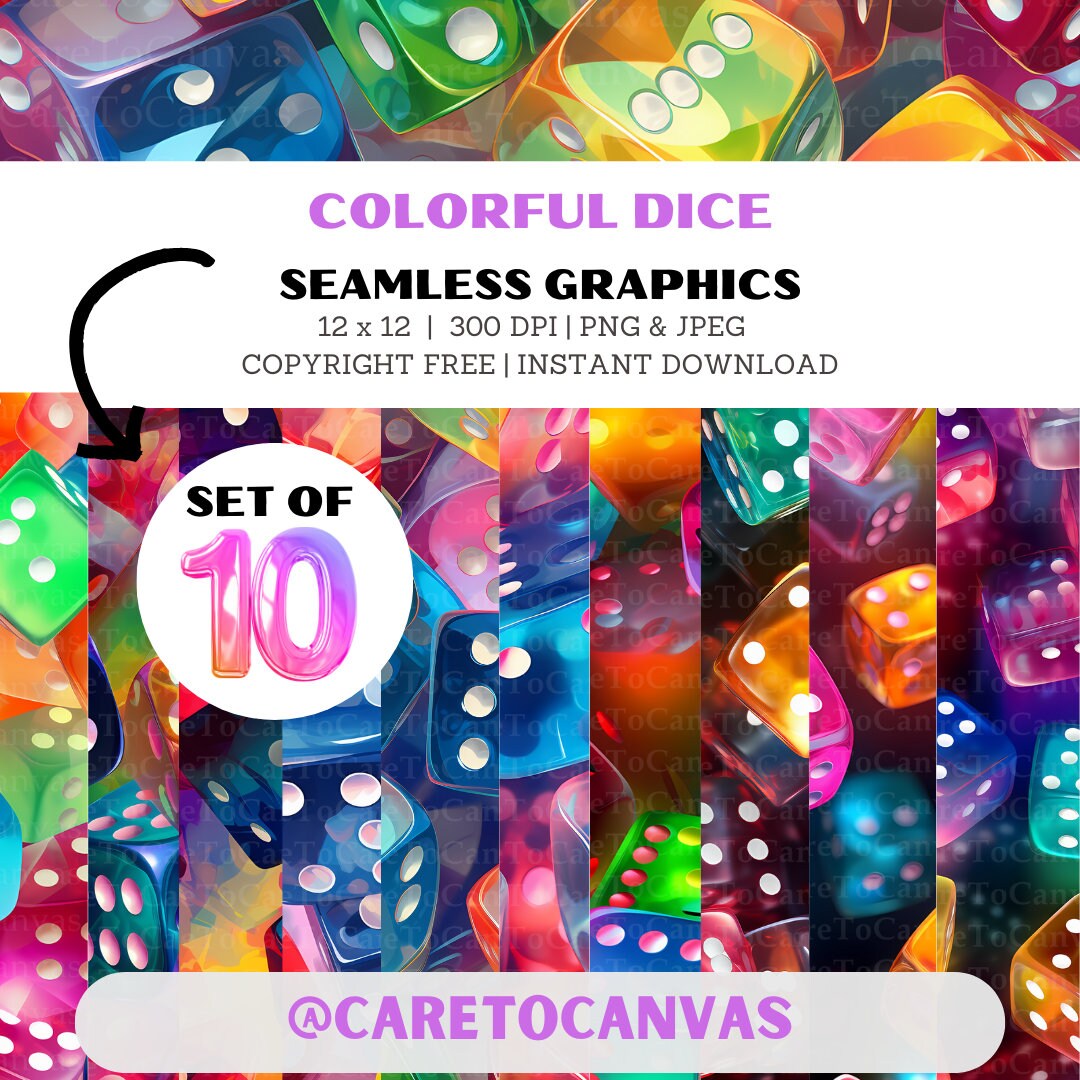 Digital Seamless Surface Patterns Abstract Art Colorful Dice | PERSONAL ...