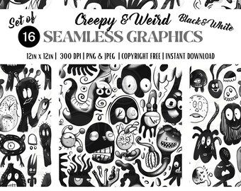 Digital Seamless Surface Patterns | Spooky Weird Cartoons | PERSONAL ...