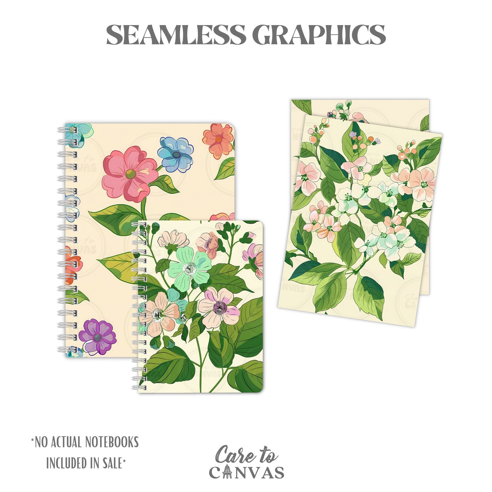 Digital Seamless Floral Surface Patterns in GREEN | COMMERCIAL USE ...