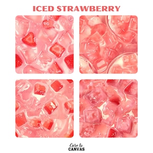Digital Seamless Surface Patterns | Realistic Strawberry Iced Drink ...