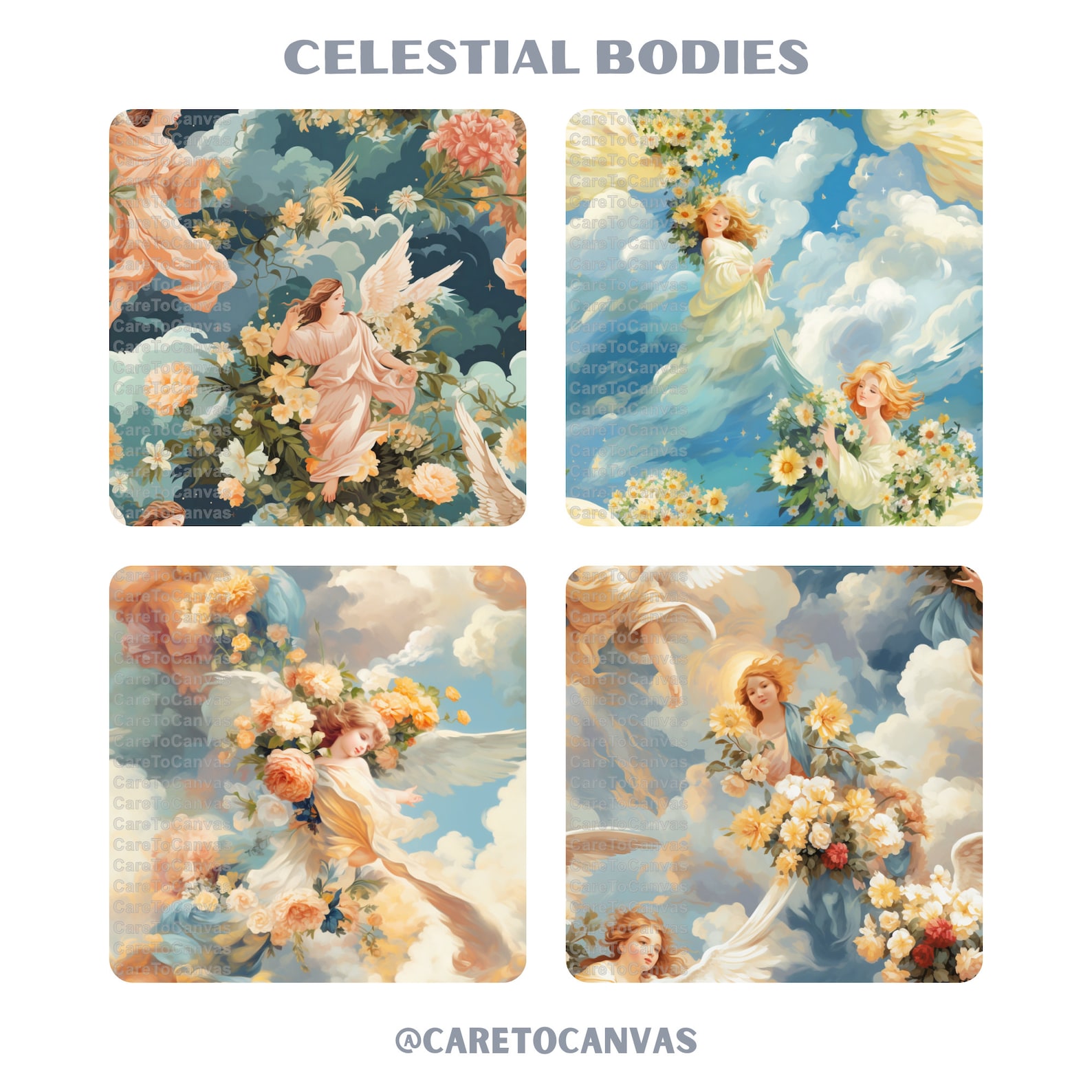 Digital Seamless Surface Patterns| Celestial,angelic,heavenly,ethereal ...