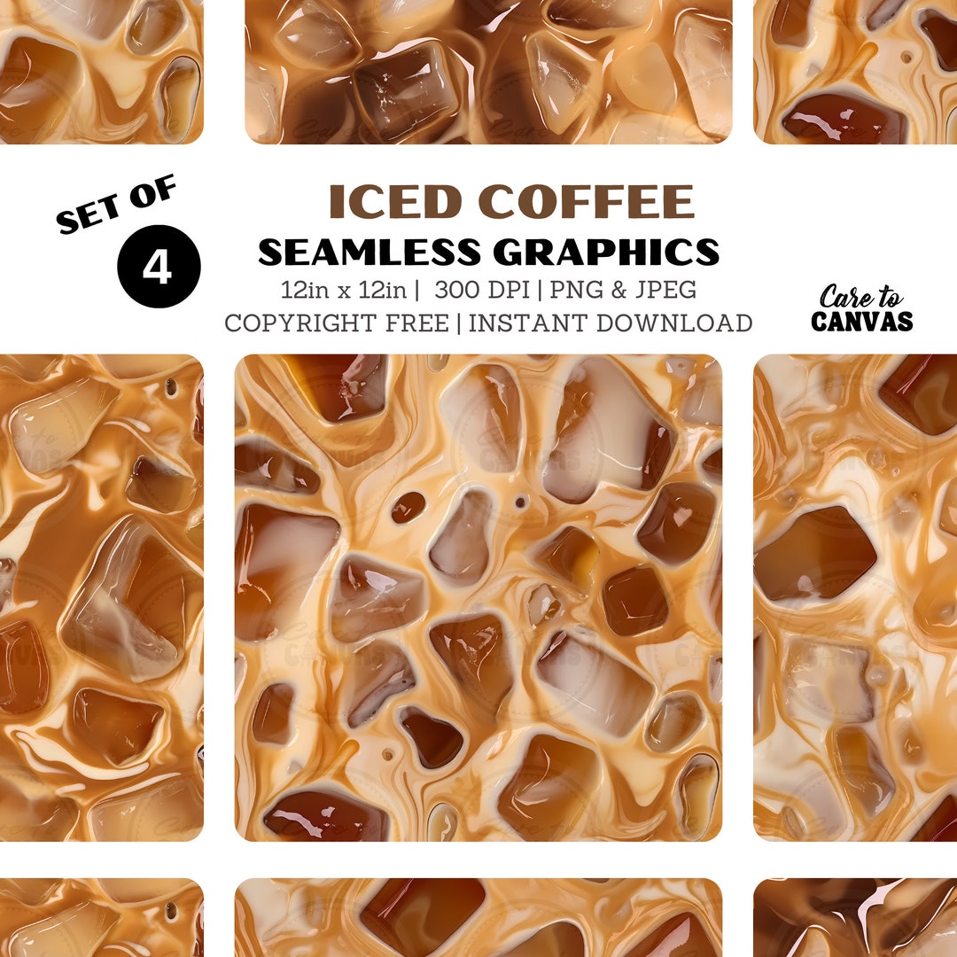 Digital Seamless Surface Patterns | Realistic Iced Coffee |COMMERCIAL ...