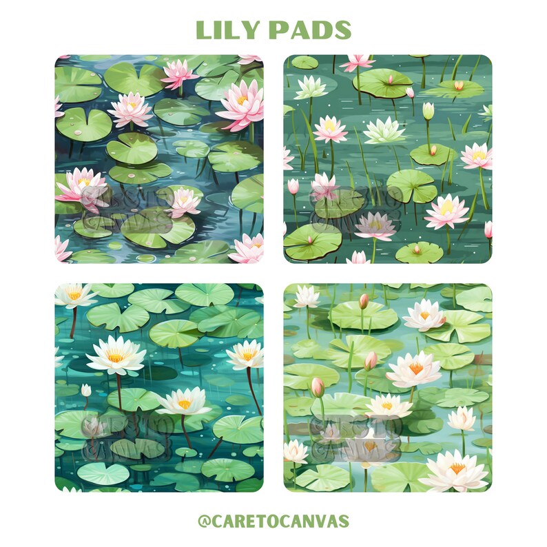 Digital Seamless Surface Patterns | Lily Pad Pond | COMMERCIAL USE ...