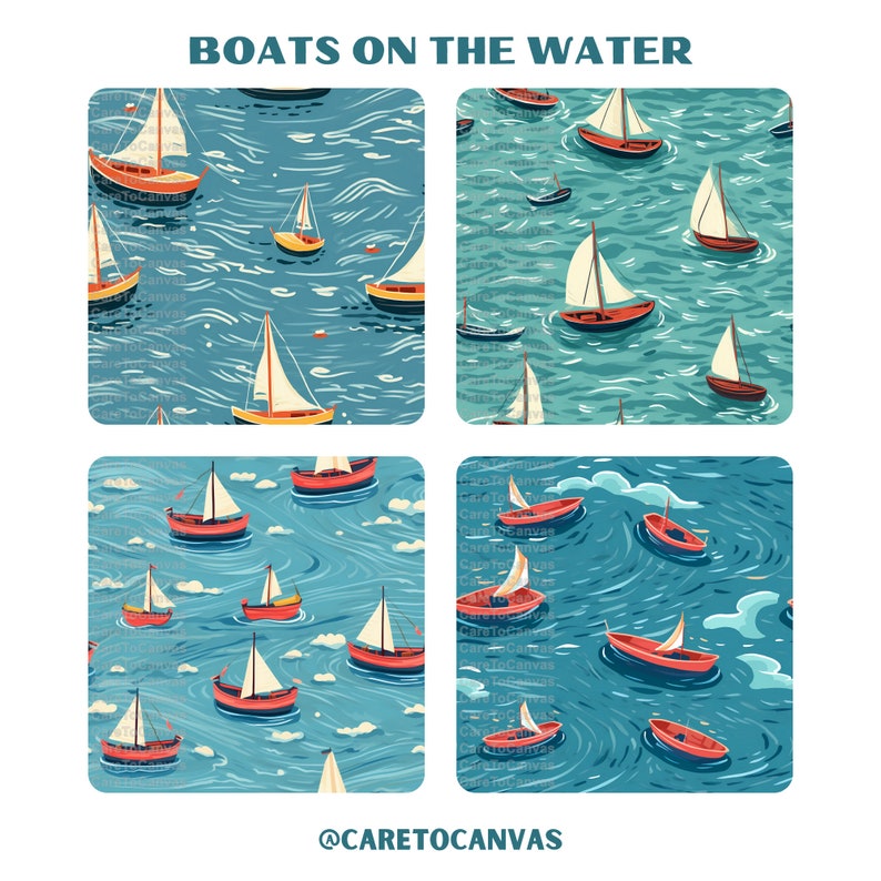 Digital Seamless Surface Patterns | Boats on the Water | PERSONAL Use ...
