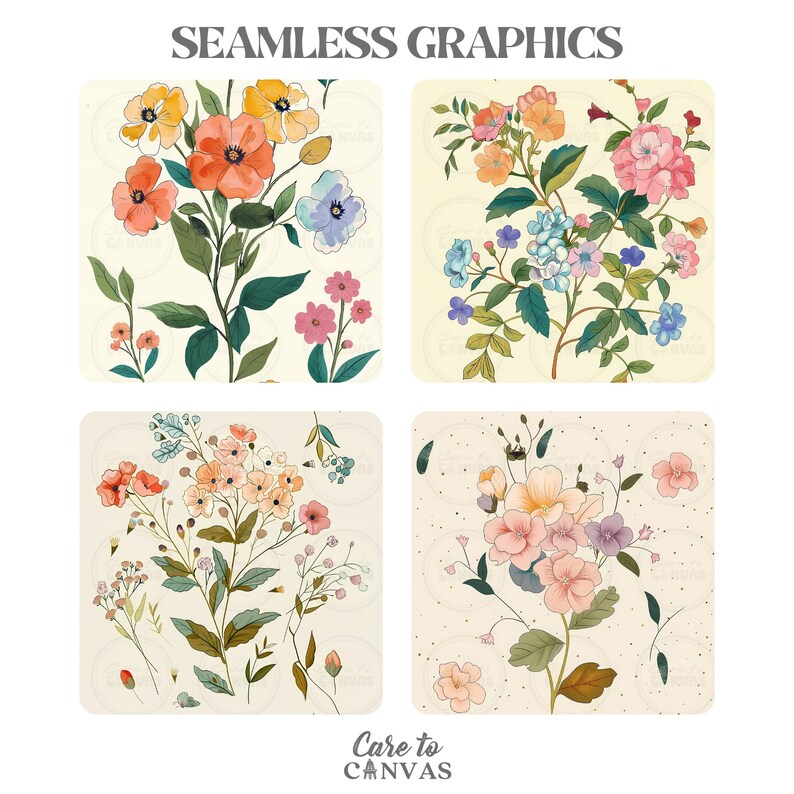 Digital Seamless Floral Surface Patterns | COMMERCIAL USE Ready | Print ...