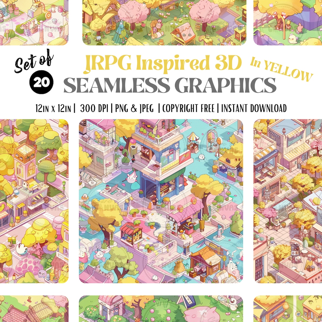 Digital Seamless Surface Patterns | Japanese Rpg Inspired 3D Art in ...
