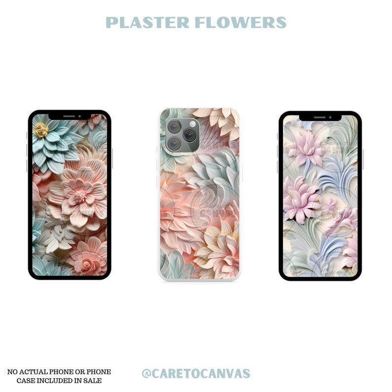 Plaster Flower Printable Seamless Digital Paper / Surface Pattern ...