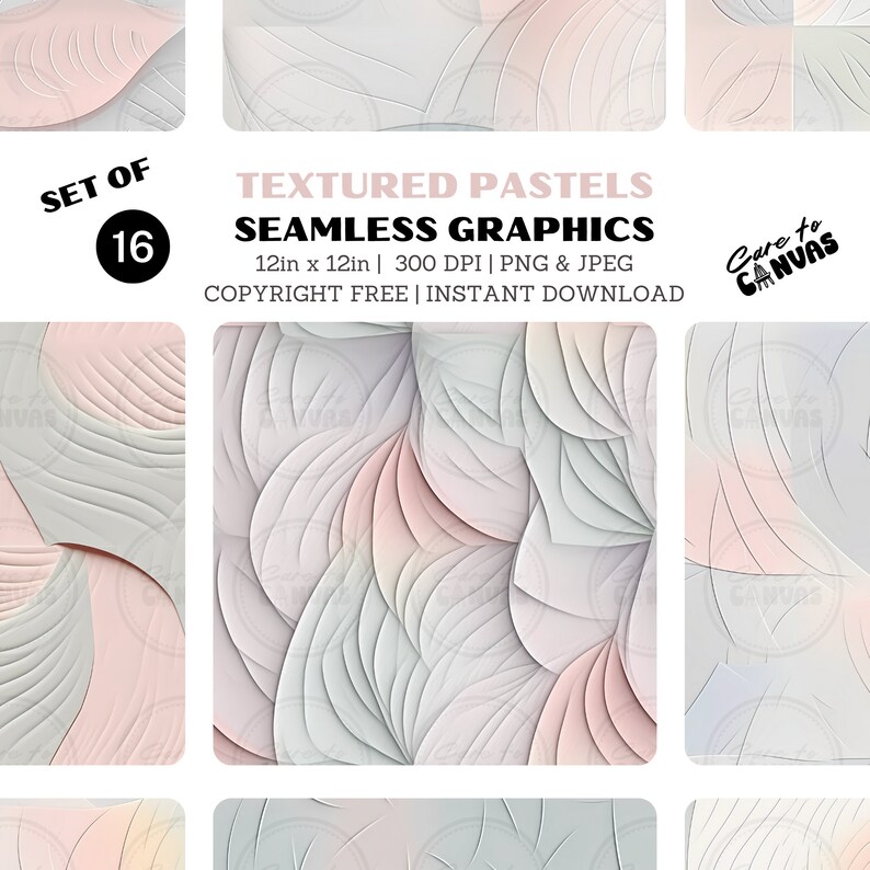 Digital Seamless Surface Patterns | Pastel Textured 3D Simple Paper ...
