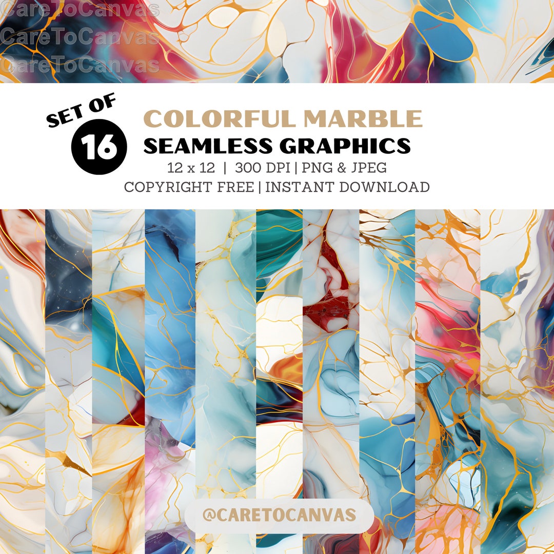 Digital Seamless Surface Patterns | Colorful Marble Texture Paper ...