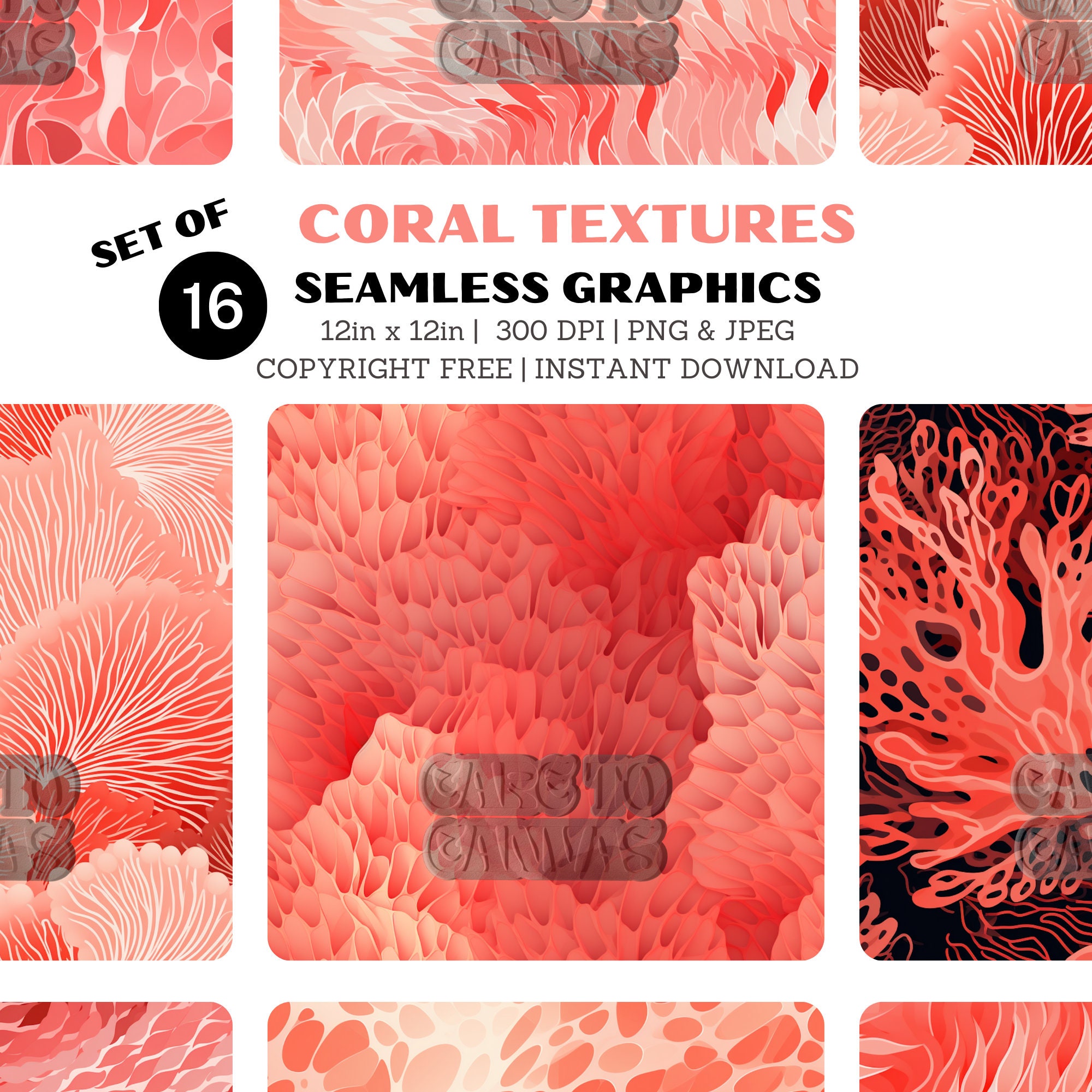 Seamless Digital Paper Surface Pattern Design Coral Textured Graphics ...