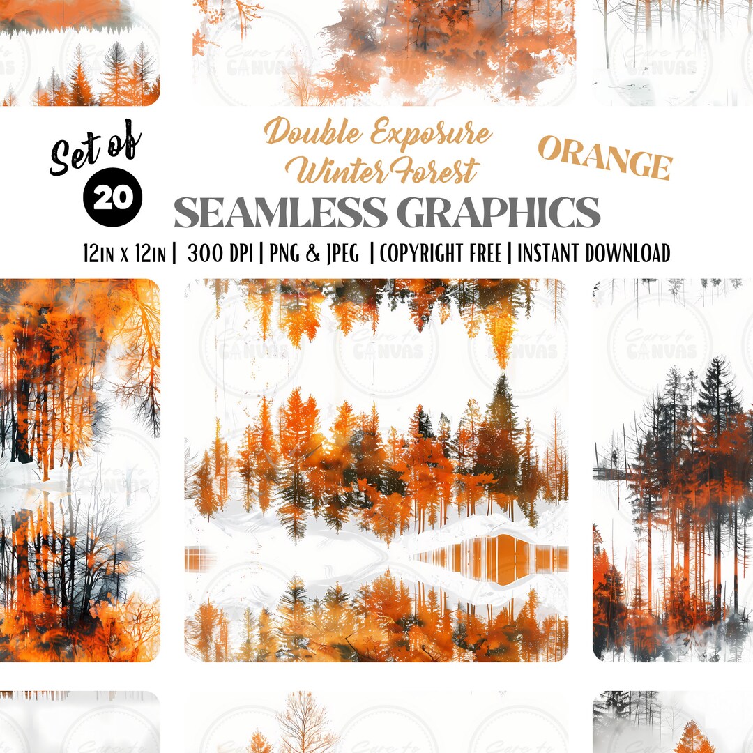 Seamless Surface Patterns ORANGE | Double Exposure Photography Winter ...