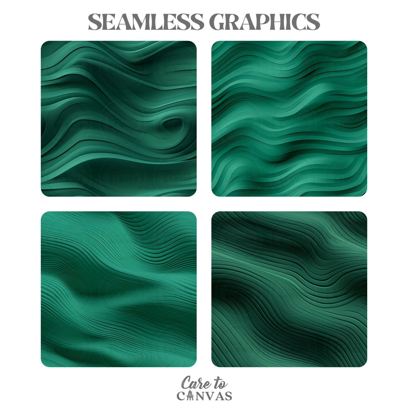 Digital Seamless Surface Patterns | Abstract Wavy Art in GREEN ...
