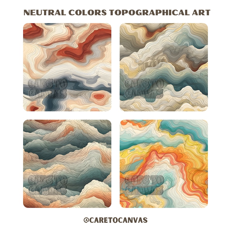 Digital Seamless Surface Patterns | Topographic Map Art Neutral Tones ...
