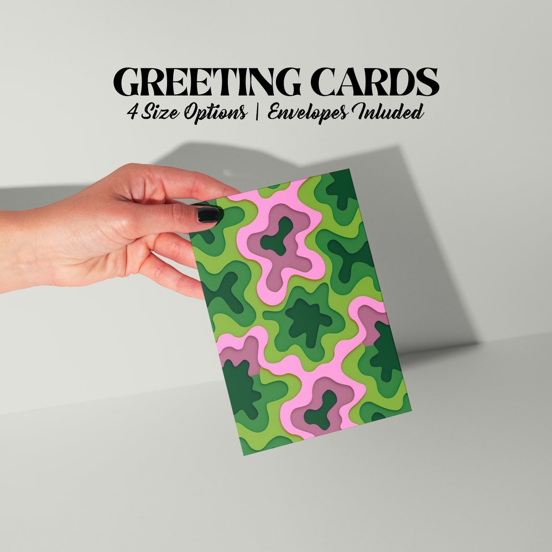 Greeting Card Inserts One Side Blank With Envelopes Abstract Groovy ...