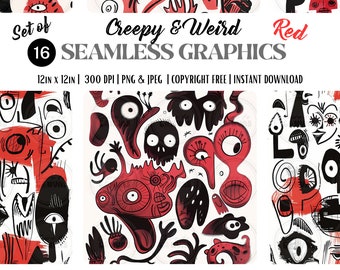 Digital Seamless Surface Patterns | Spooky Weird Cartoons | PERSONAL ...