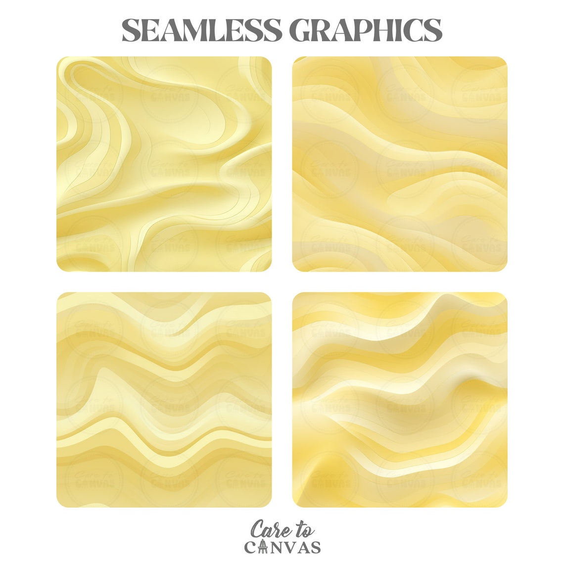 Digital Seamless Surface Patterns | Abstract Wavy Art in Yellow ...