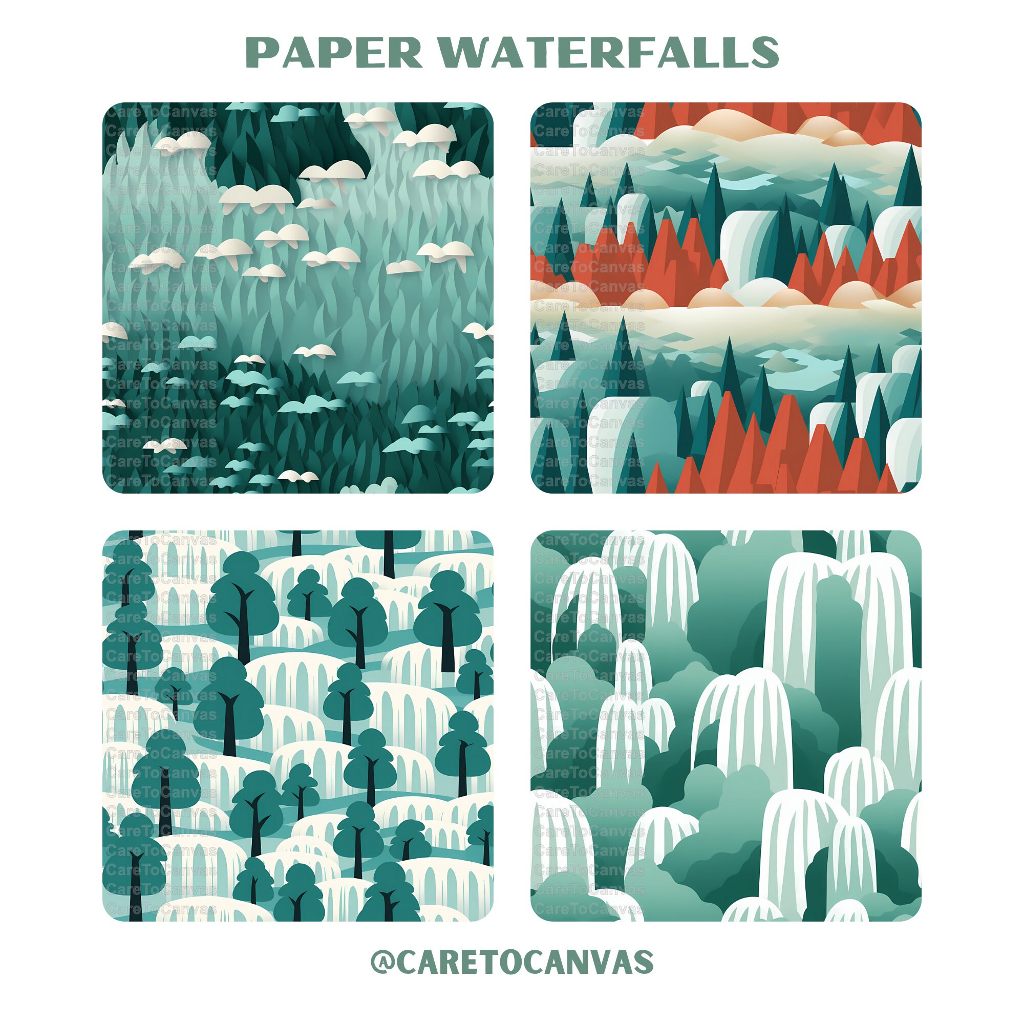 Seamless Patterns Paper Cut Out Origami DIY Prints - Etsy