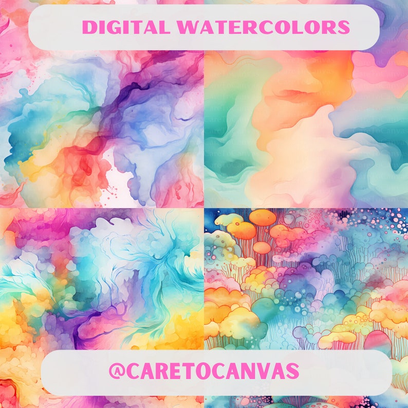 Digital Watercolor Art Printable DIY Prints Seamless Tile - Etsy