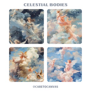 Digital Seamless Surface Patterns| Celestial,angelic,heavenly,ethereal ...
