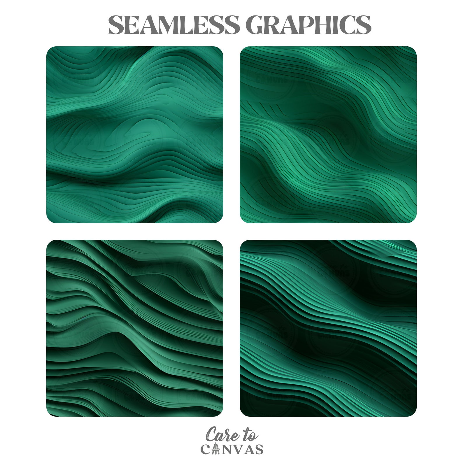 Digital Seamless Surface Patterns | Abstract Wavy Art in GREEN ...