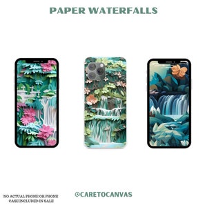 Digital Seamless Surface Patterns |paper Cut Out Nature | Waterfalls ...