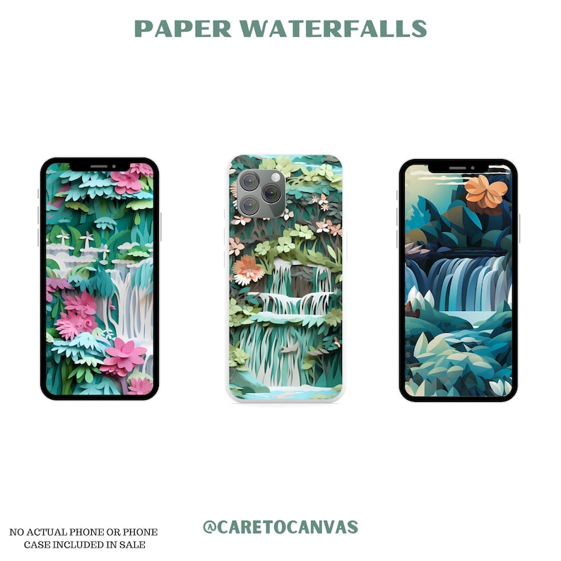 Digital Seamless Surface Patterns |paper Cut Out Nature | Waterfalls ...