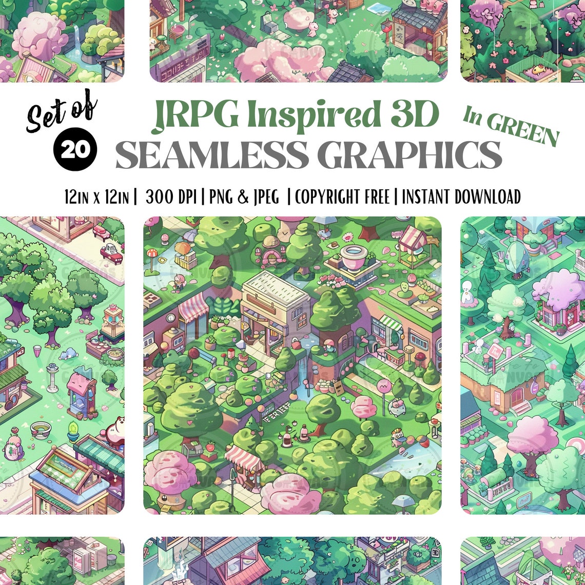 Digital Seamless Surface Patterns | Japanese Rpg Inspired 3D Art in ...