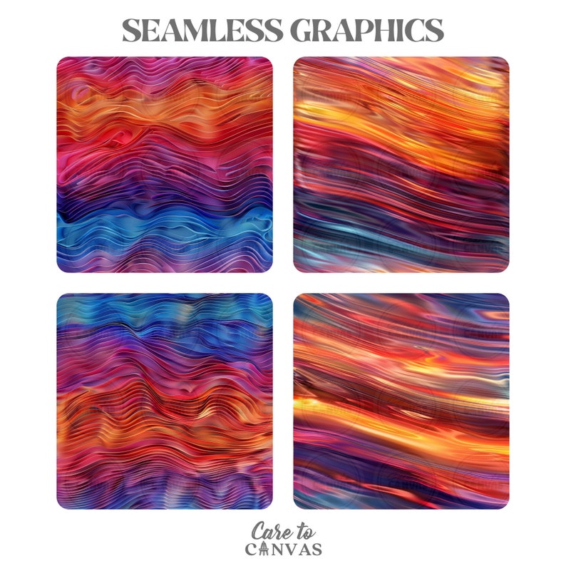 Digital Seamless Surface Patterns | Abstract Colorful 3D Waves ...