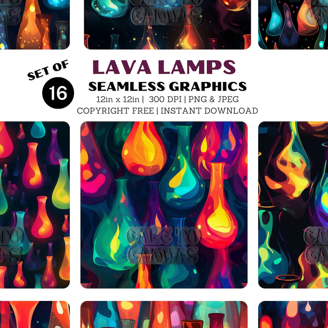 Digital Seamless Surface Patterns | Lava Lamps | COMMERCIAL USE Ready ...