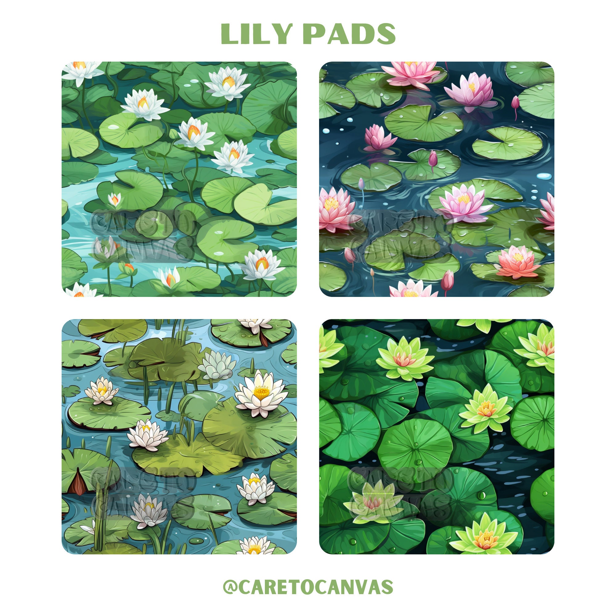 Digital Seamless Surface Patterns | Lily Pad Pond | COMMERCIAL USE ...