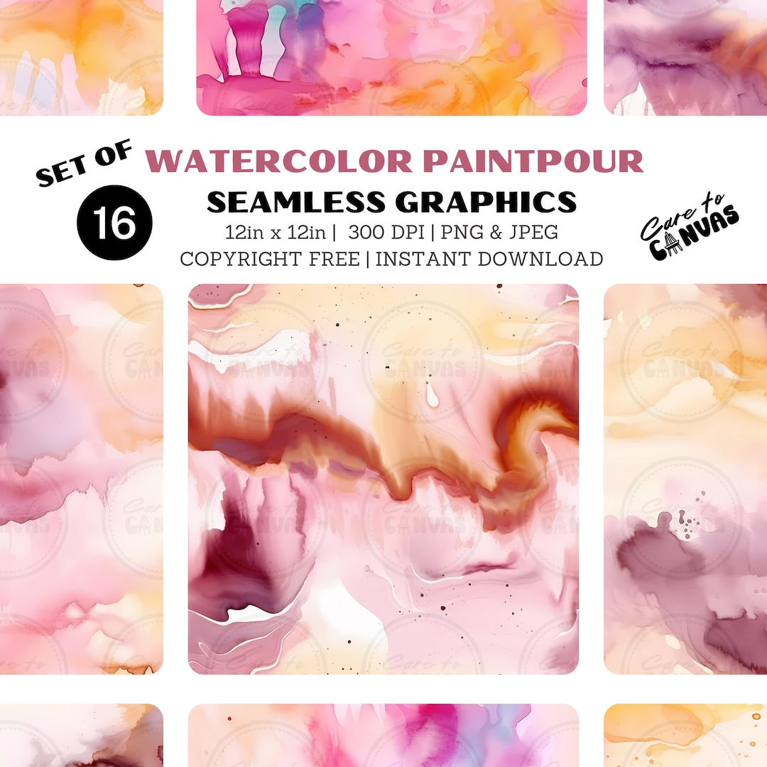Digital Seamless Surface Patterns | Watercolor Paint Pour | PERSONAL ...