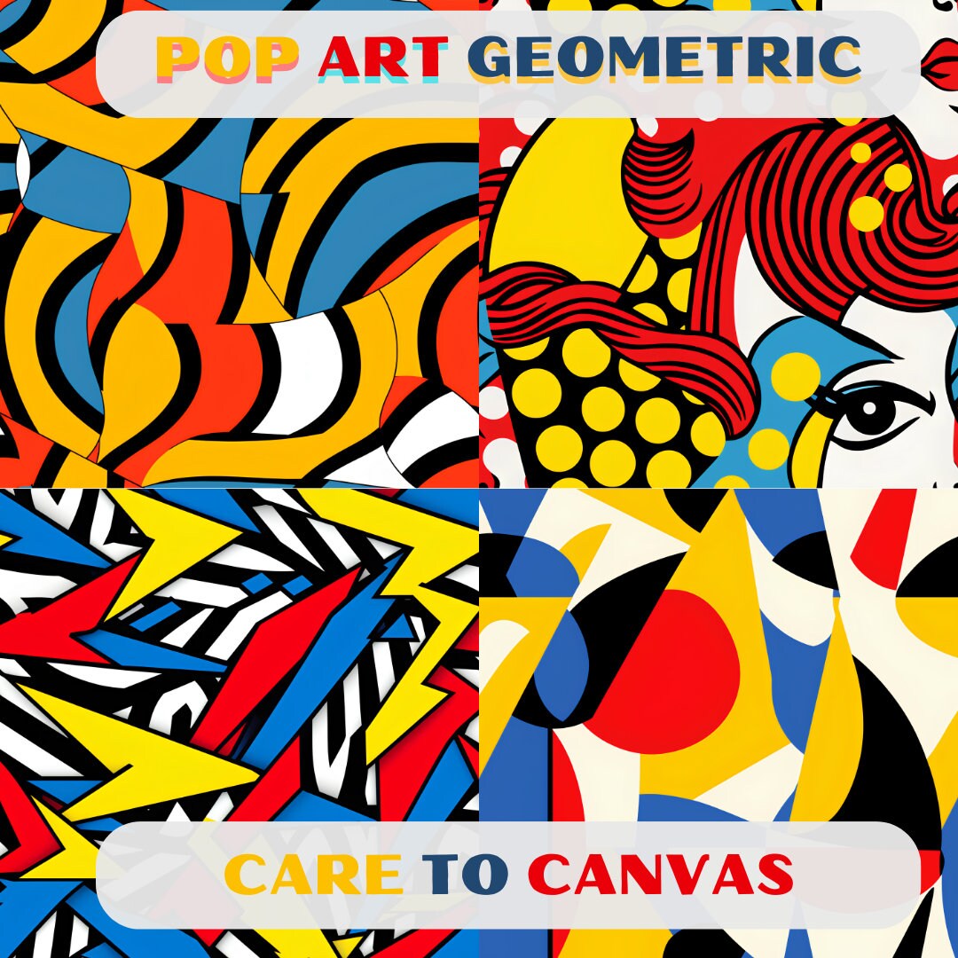 Geometric Pop Art Seamless Tile Graphics 12 X 12 Instant - Etsy