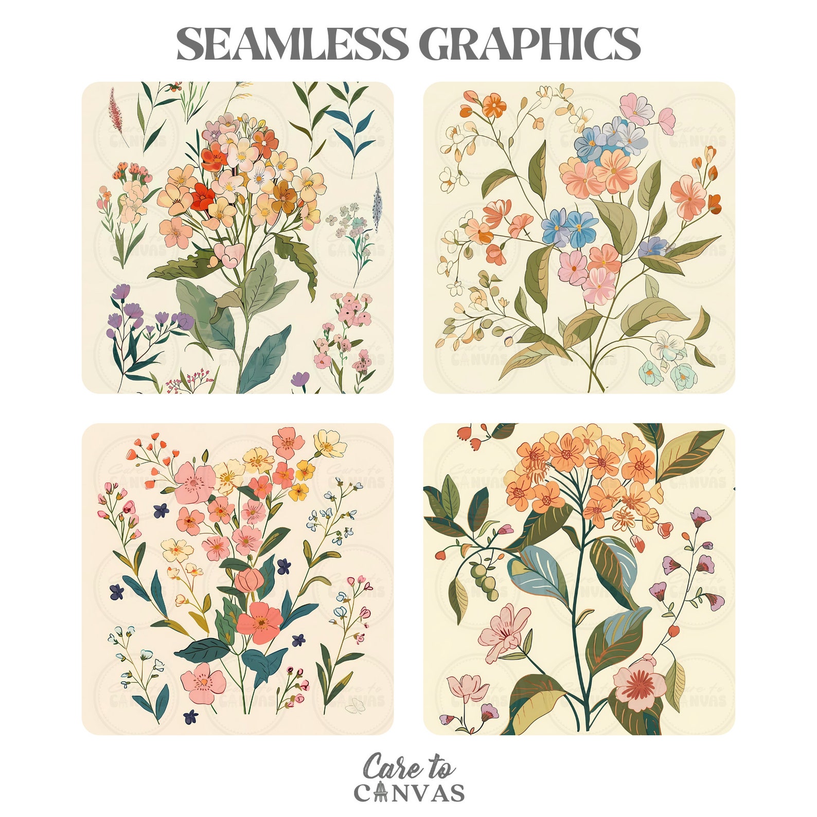 Digital Seamless Floral Surface Patterns | COMMERCIAL USE Ready | Print ...