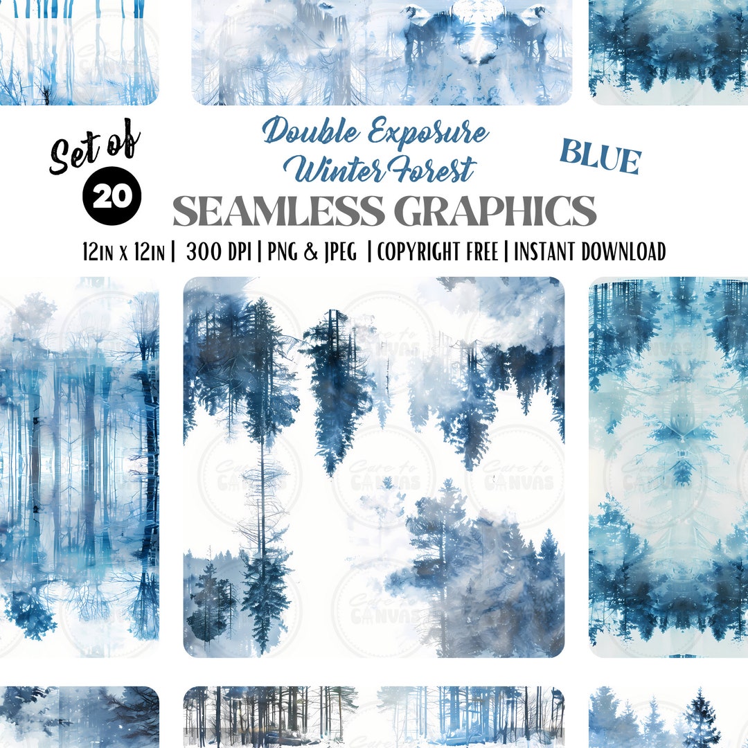 Seamless Surface Patterns BLUE | Double Exposure Photography Winter ...