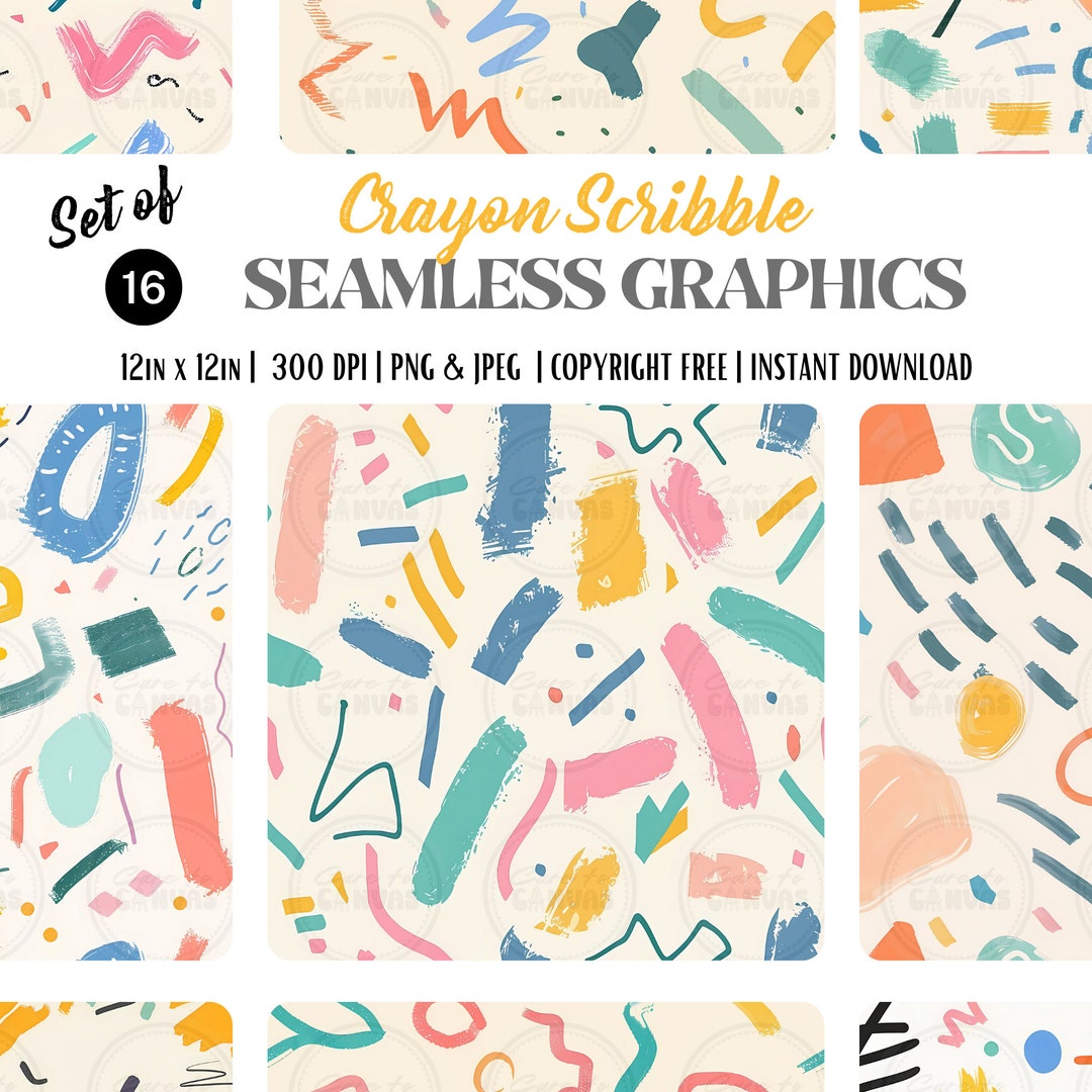 Digital Seamless Surface Patterns | Abstract Crayon | Modern Art ...