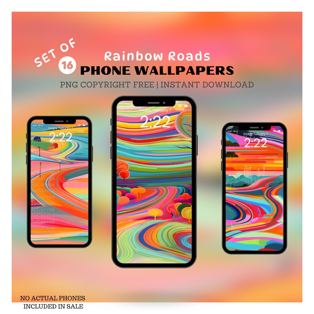 Colorful Digital Phone Wallpapers | Iphone, Android, Samsung | "rainbow ...