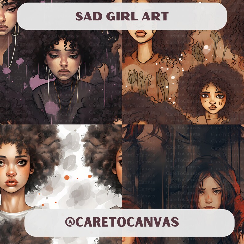 Digital Seamless Surface Patterns | Sad Abstract Portrait Art| PERSONAL ...