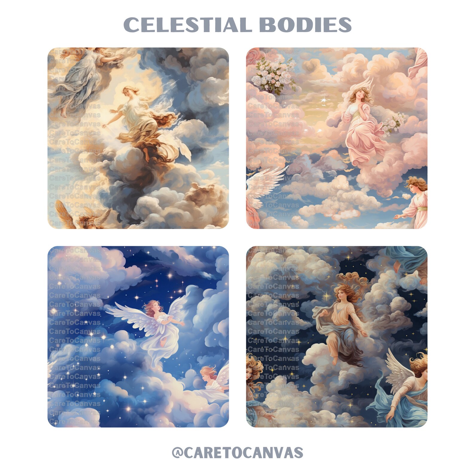 Digital Seamless Surface Patterns| Celestial,angelic,heavenly,ethereal ...