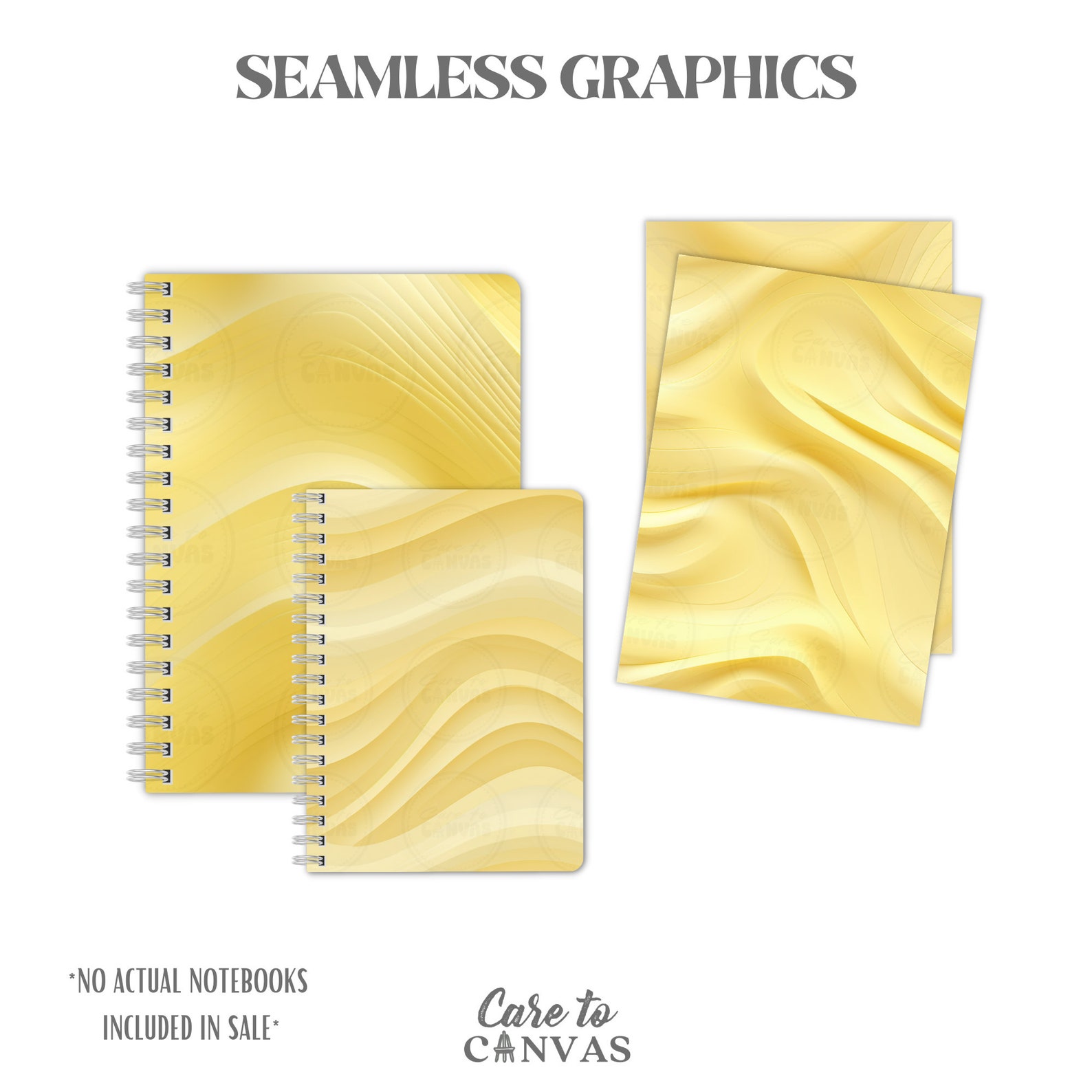 Digital Seamless Surface Patterns | Abstract Wavy Art in Yellow ...