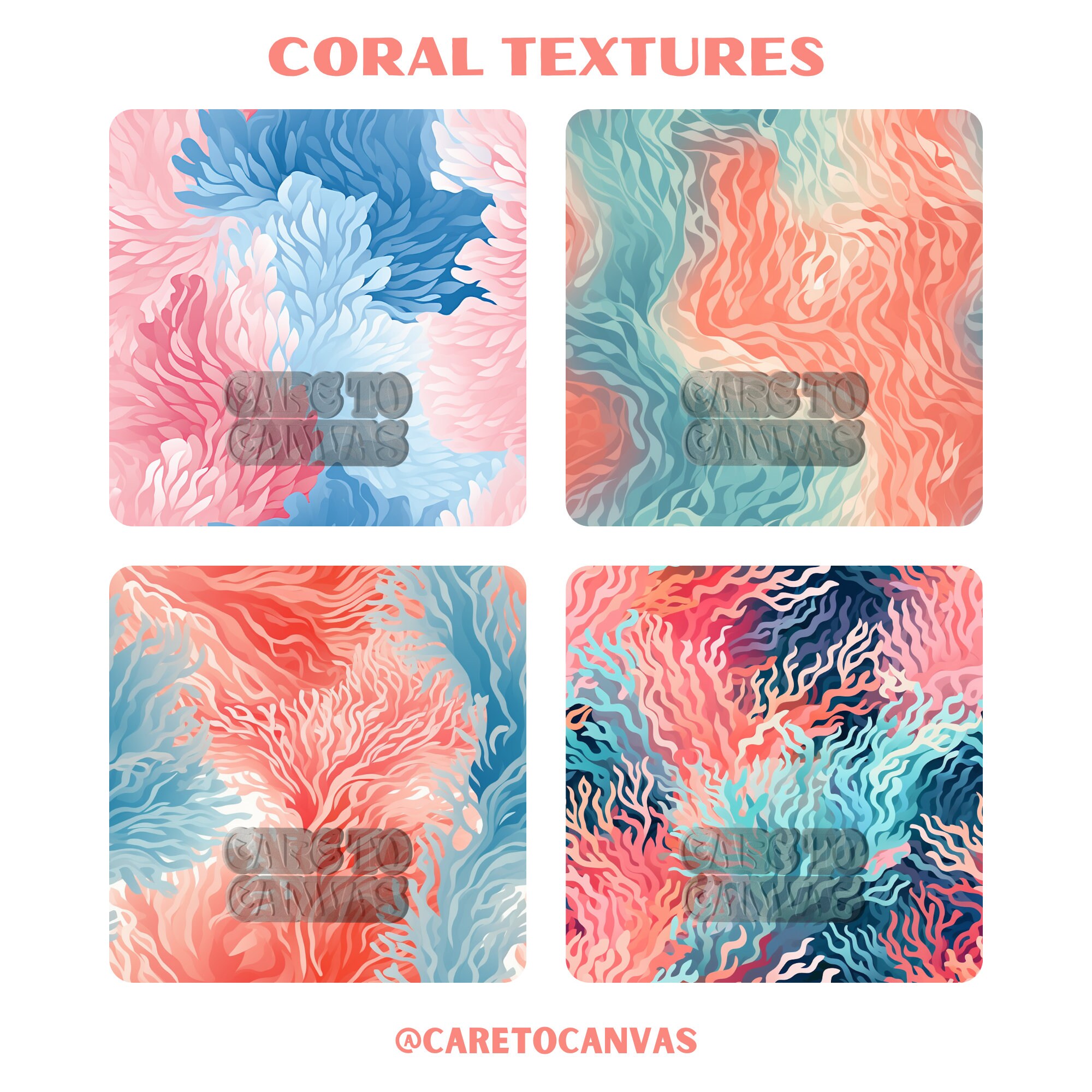 Seamless Digital Paper Surface Pattern Design Coral Textured Graphics ...