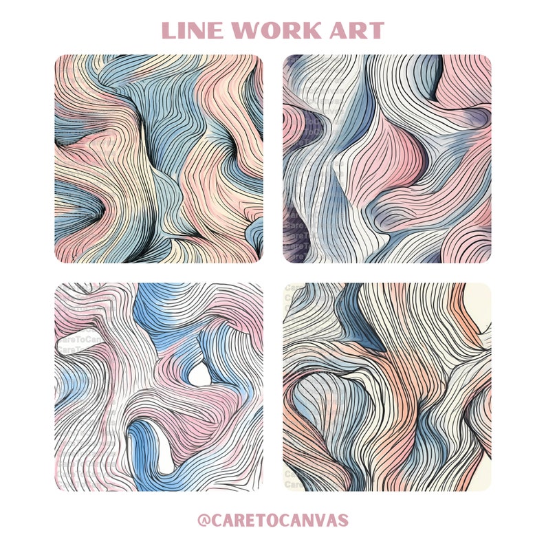Digital Seamless Surface Patterns | Minimal Pastel Line Art | PERSONAL ...
