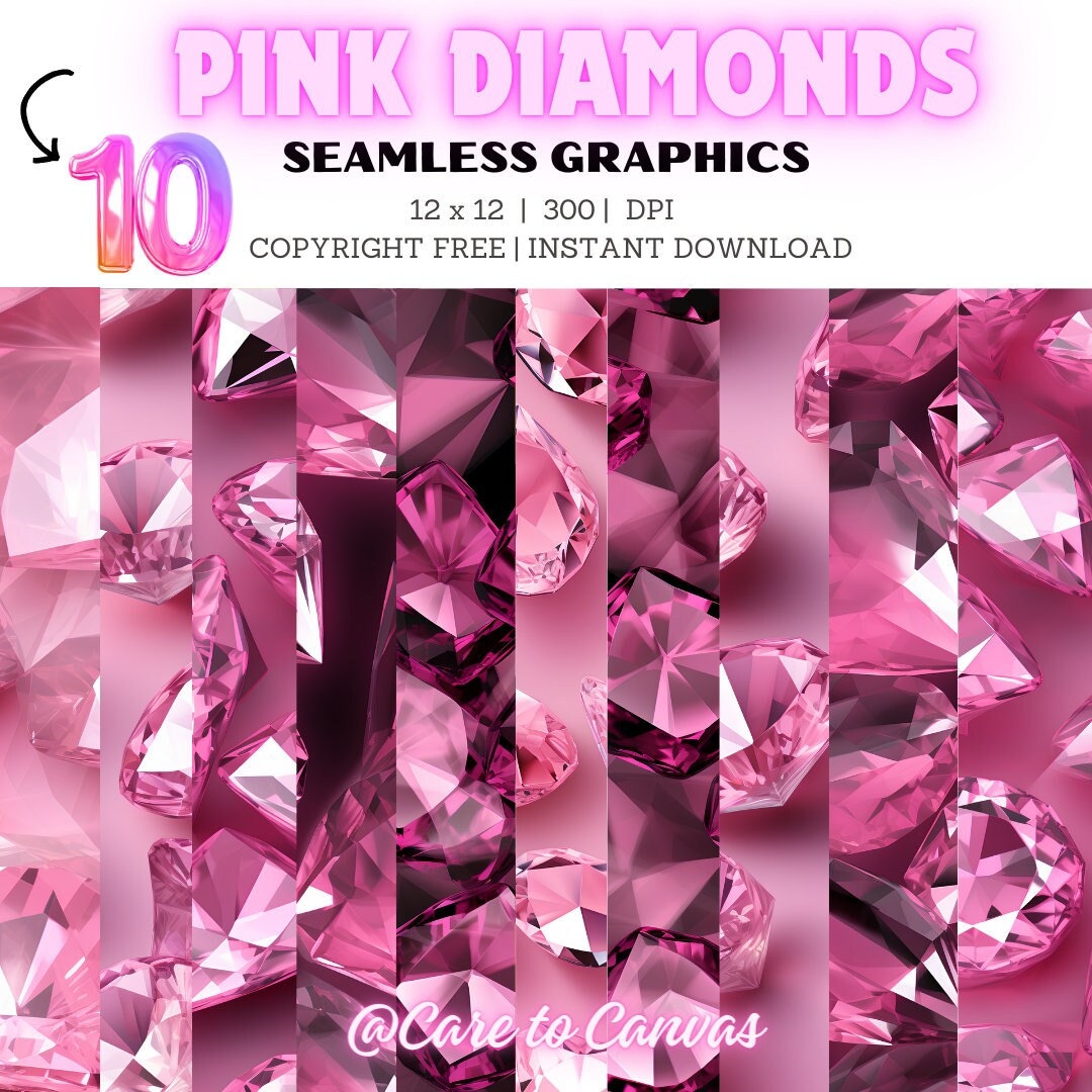Pink Diamond Patterns Seamless Tile Graphics 12 X 12 - Etsy
