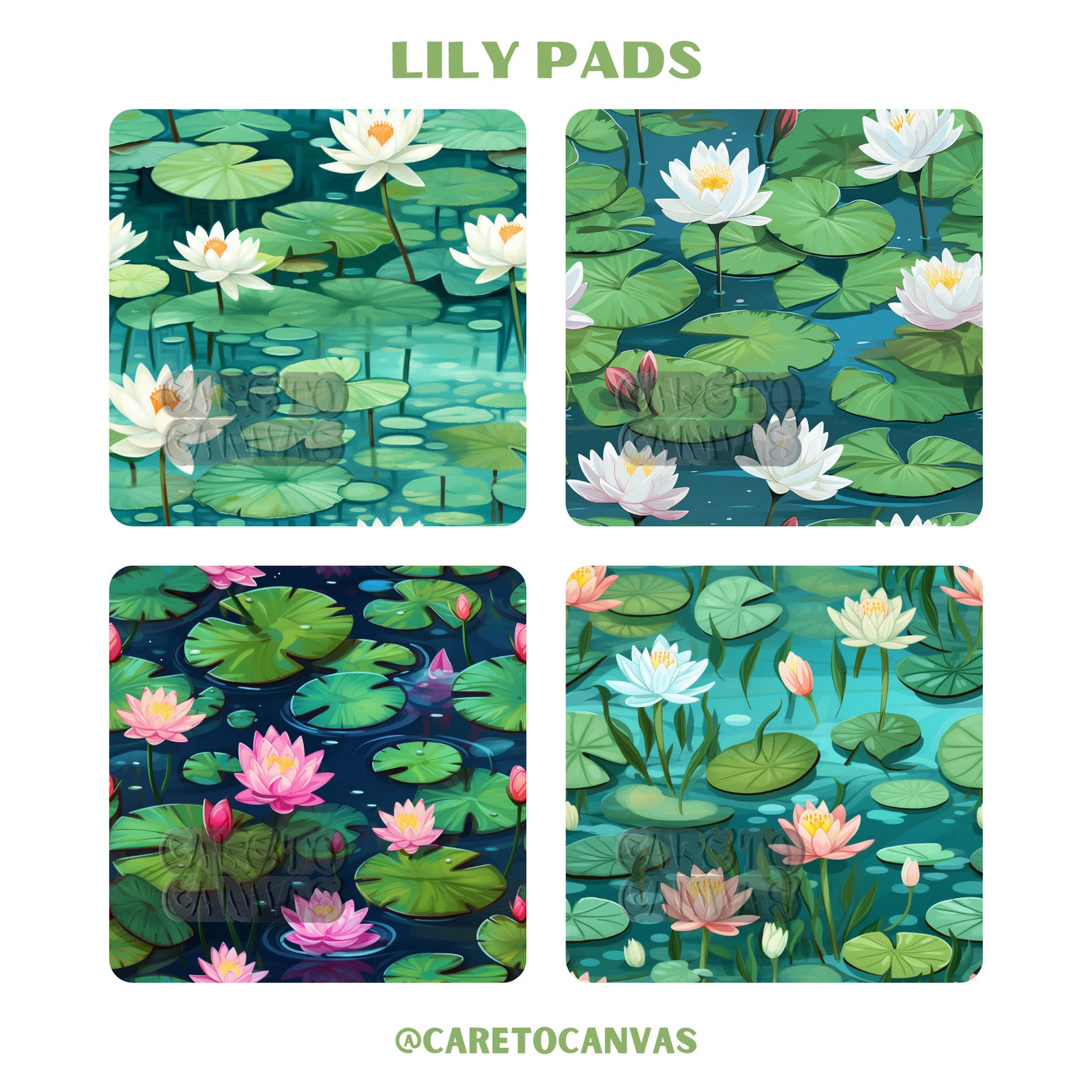 Digital Seamless Surface Patterns | Lily Pad Pond | COMMERCIAL USE ...