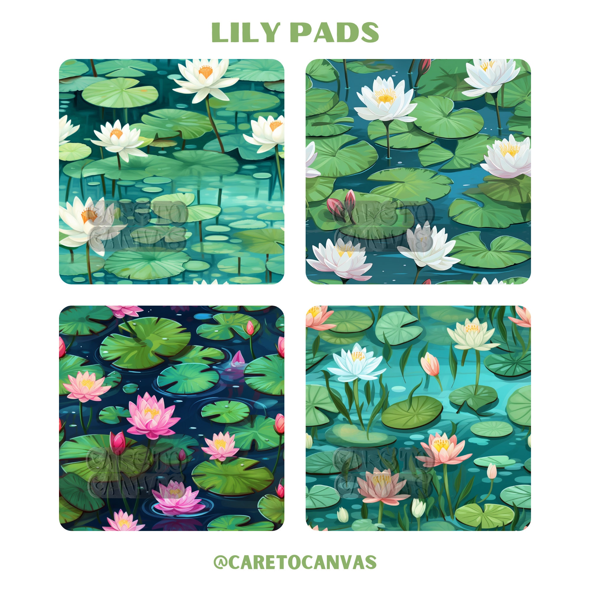 Digital Seamless Surface Patterns | Lily Pad Pond | COMMERCIAL USE ...